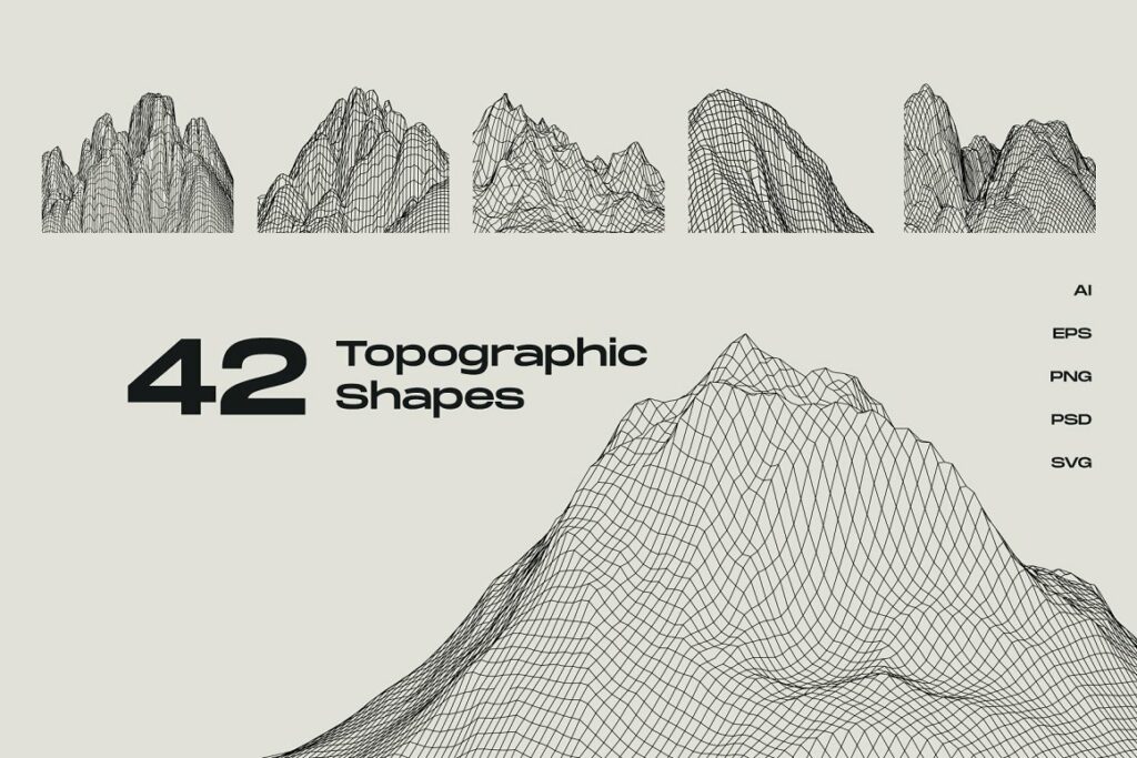 42 Topographic Shapes – MasterBundles