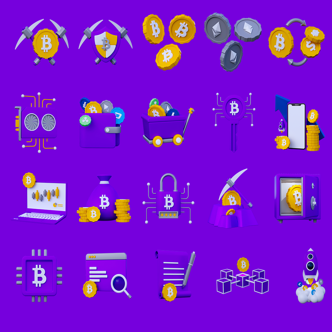 Crypto Currency 3D Icon - MasterBundles