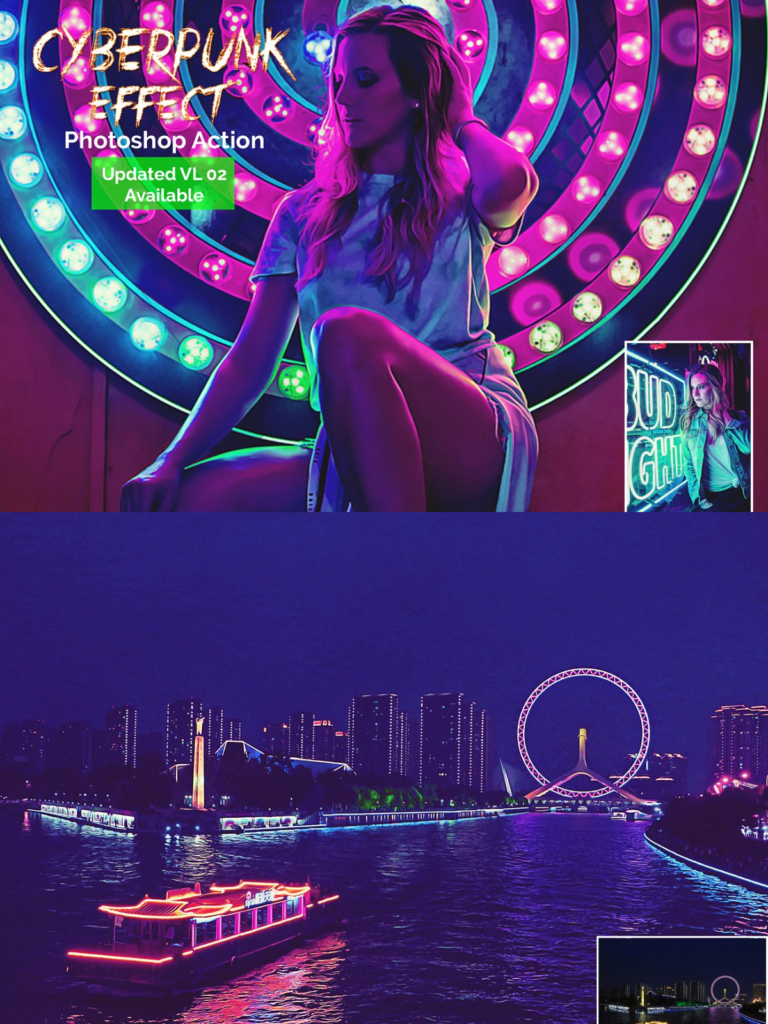 Cyberpunk Effect Photoshop Action – MasterBundles