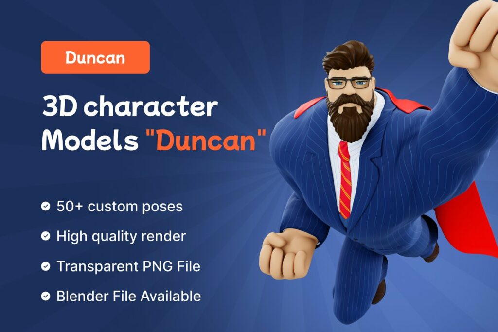 Duncan – 3D Character Models – MasterBundles