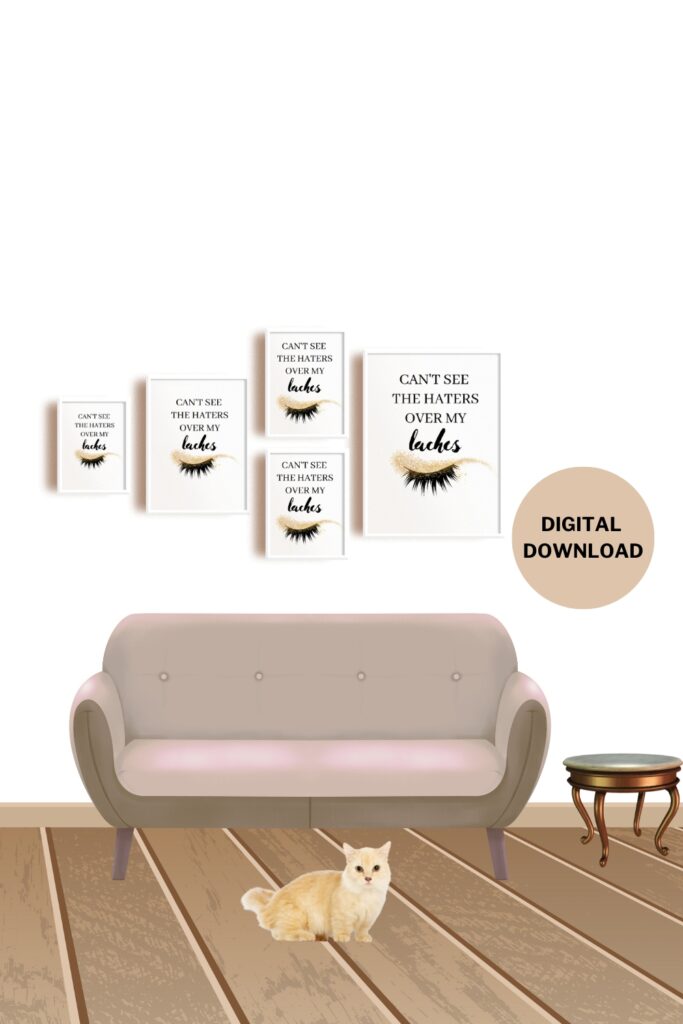 Eyelashes printable wall art quote - MasterBundles