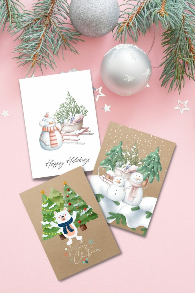 12 Printable Merry Xmas Cards Design - MasterBundles