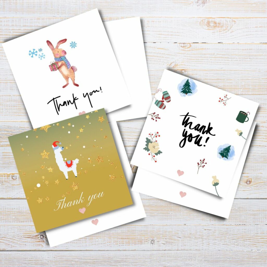 Set of thank you postcards. - MasterBundles