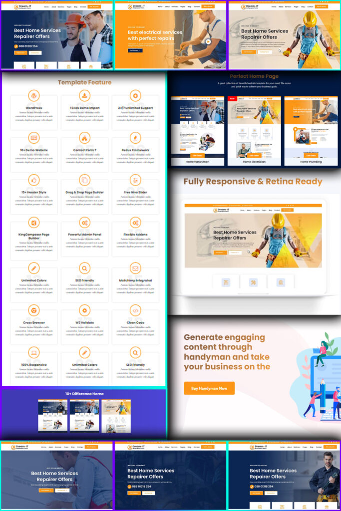 DreamIT Handyman Electrician & Plumbing Repair WordPress Theme ...