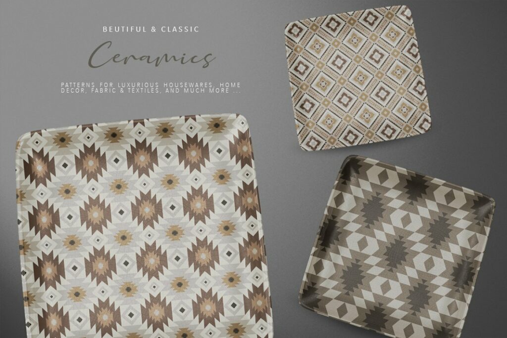 Earthy Aztec Vector Pattern Set – MasterBundles