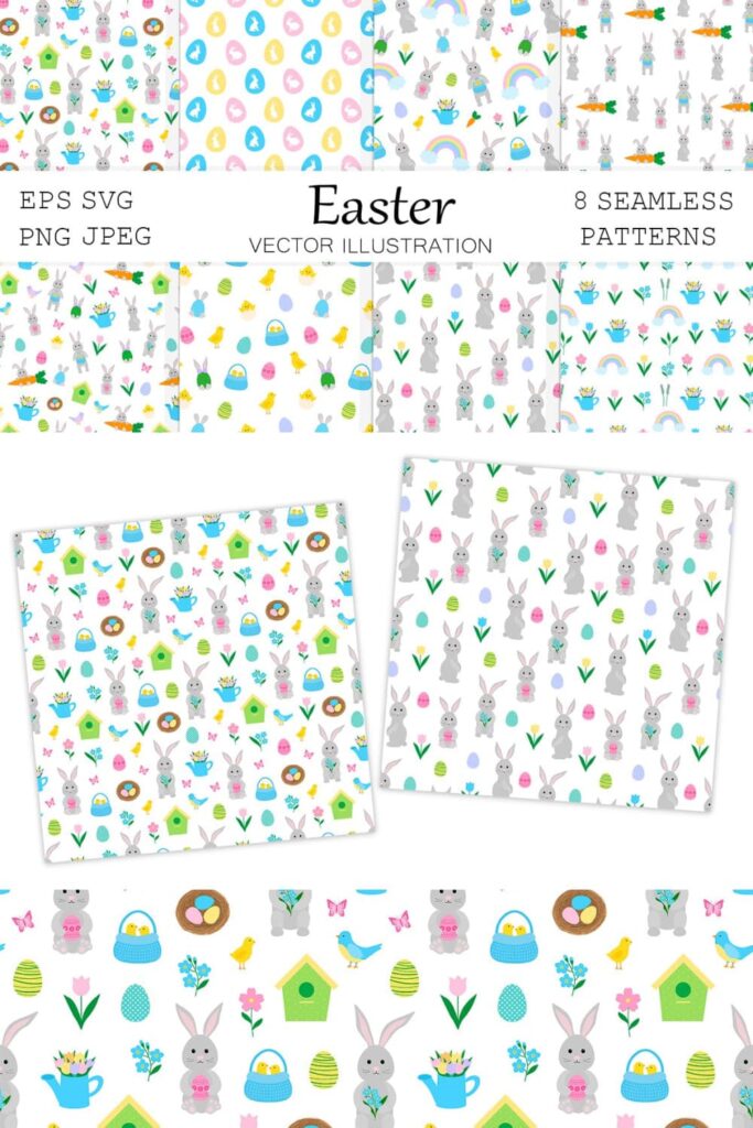 Easter Pattern. Easter Bunny Pattern – MasterBundles
