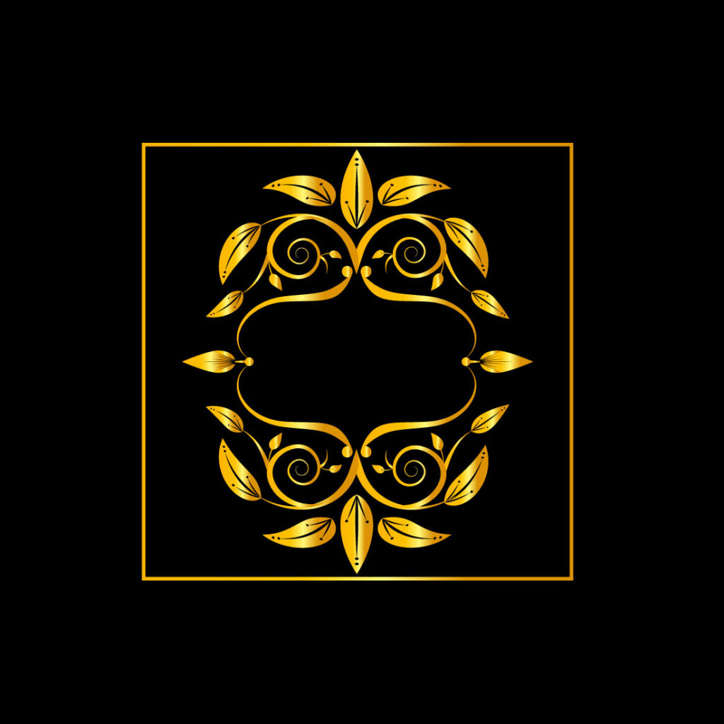 Elegance Golden Floral Ornament Frame Design - MasterBundles