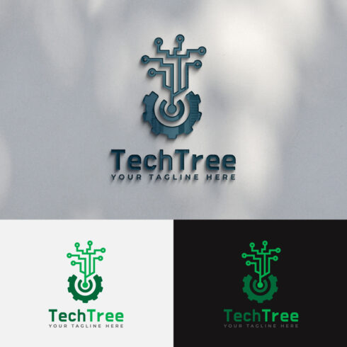 Engineering Tech Tree Gear Logo Design Template - MasterBundles