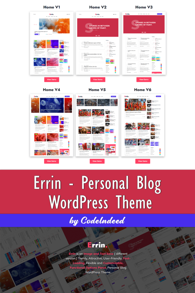 Errin - Personal Blog WordPress Theme – MasterBundles