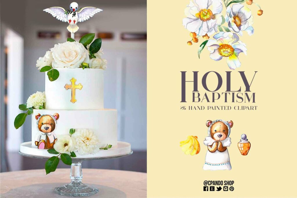 Holy Baptism Teddy Bear Neutral – MasterBundles