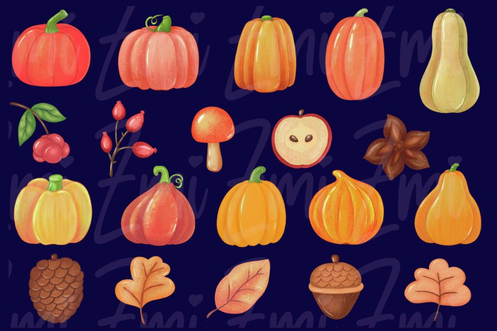 Pumpkin PNG Bundle | Fall Harvest Clipart – MasterBundles