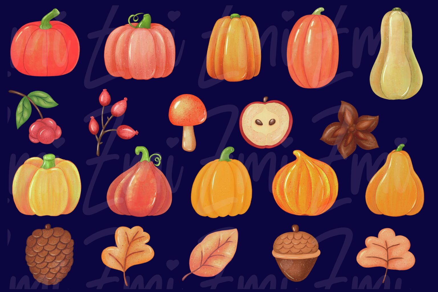 Pumpkin PNG Bundle | Fall Harvest Clipart – MasterBundles