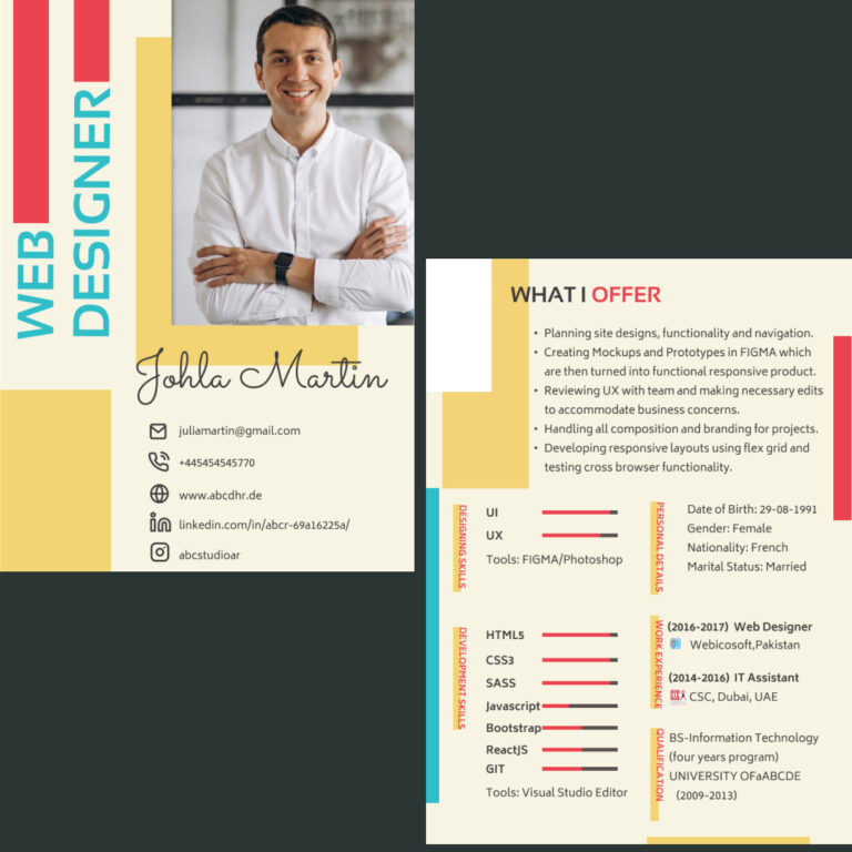 Creative Designer Resume Template - MasterBundles