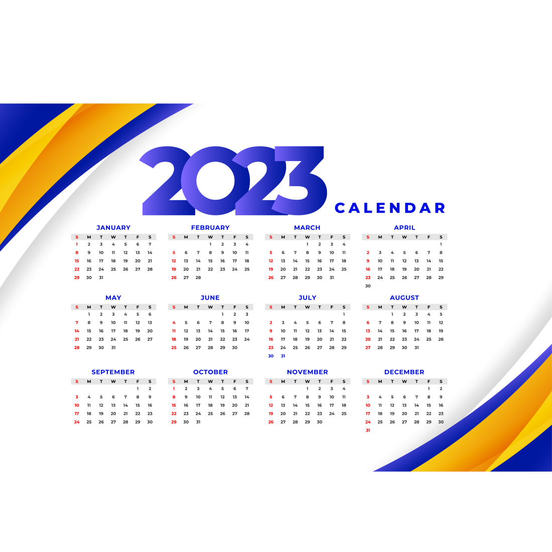 Modern Style New Year Calendar Background - MasterBundles