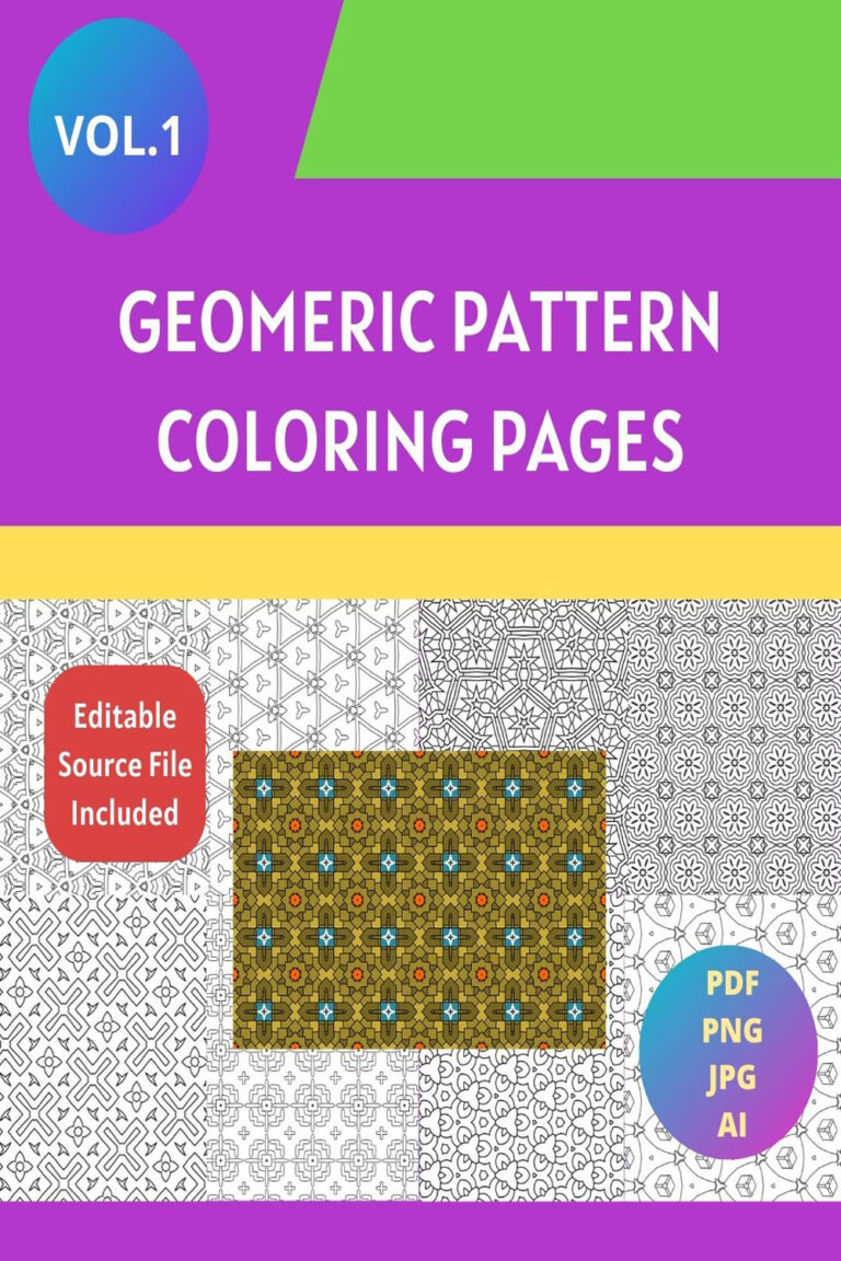 100 Geometric Pattern Coloring Pages - MasterBundles