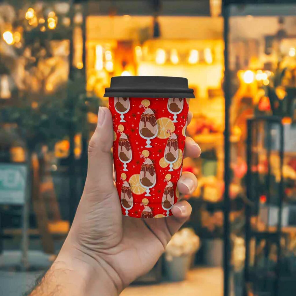 Winter Cocoa Sublimation Patterns Design - MasterBundles
