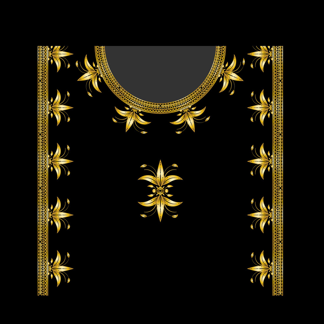 Golden Neck Ornament Frame Design Vector - MasterBundles