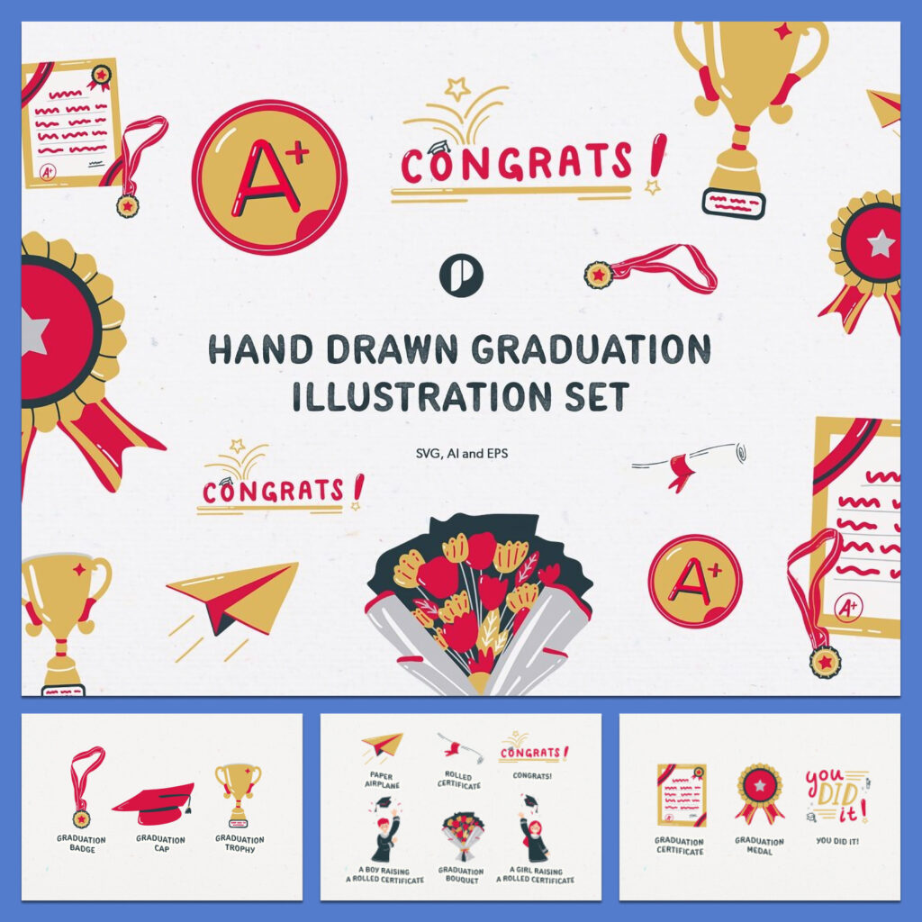 Hand Drawn Graduation Illustration – MasterBundles