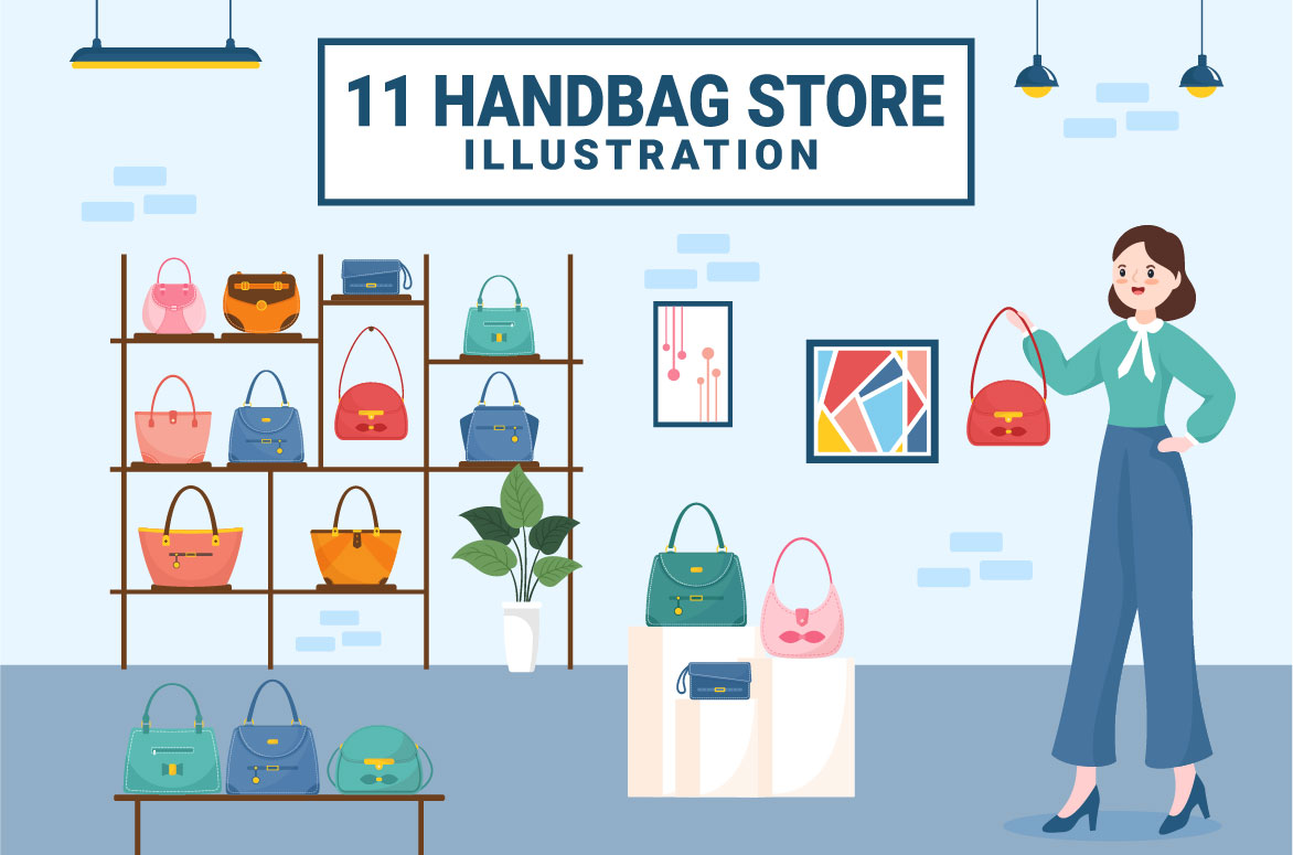 11 Handbag Store Design Illustration | MasterBundles