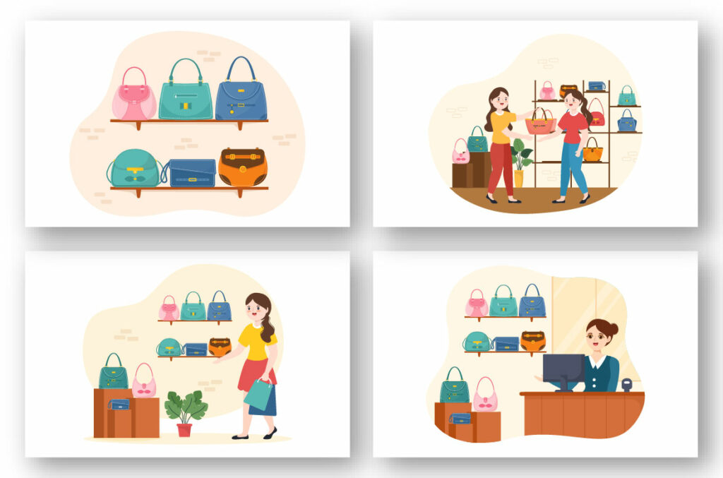 11 Handbag Store Design Illustration | MasterBundles