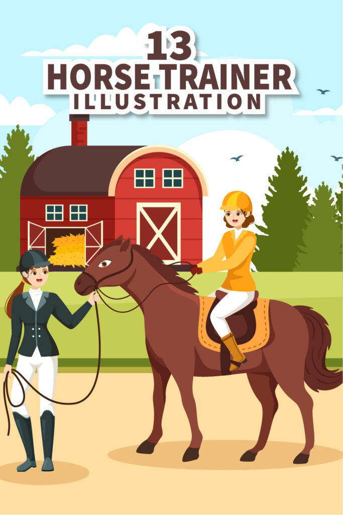 13 Equestrian Sport Horse Trainer Illustration - MasterBundles