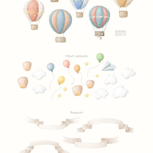 Hot Air Balloon Clipart Collection – MasterBundles