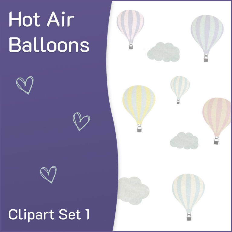 Hot Air Balloons Clip Art Set 1 – MasterBundles
