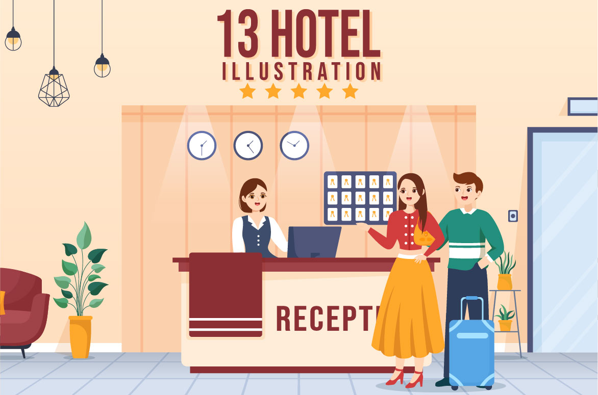 13 Hotel Illustration Design - MasterBundles
