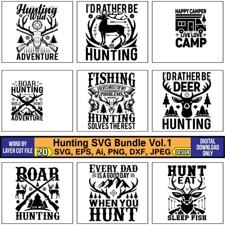 Hunting SVG T-Shirt Design Bundle - MasterBundles