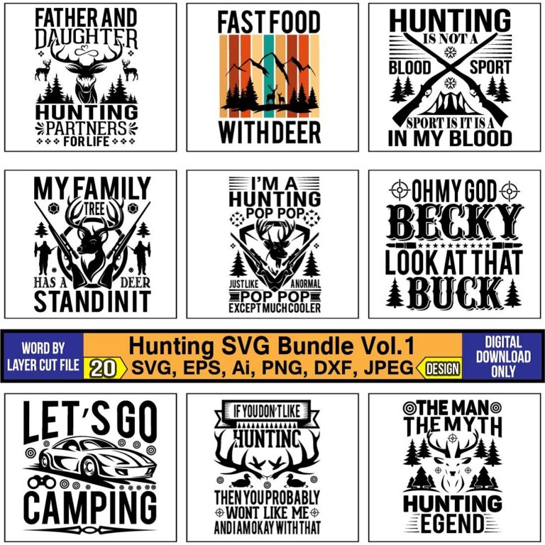 Hunting SVG T-Shirt Design Bundle - MasterBundles
