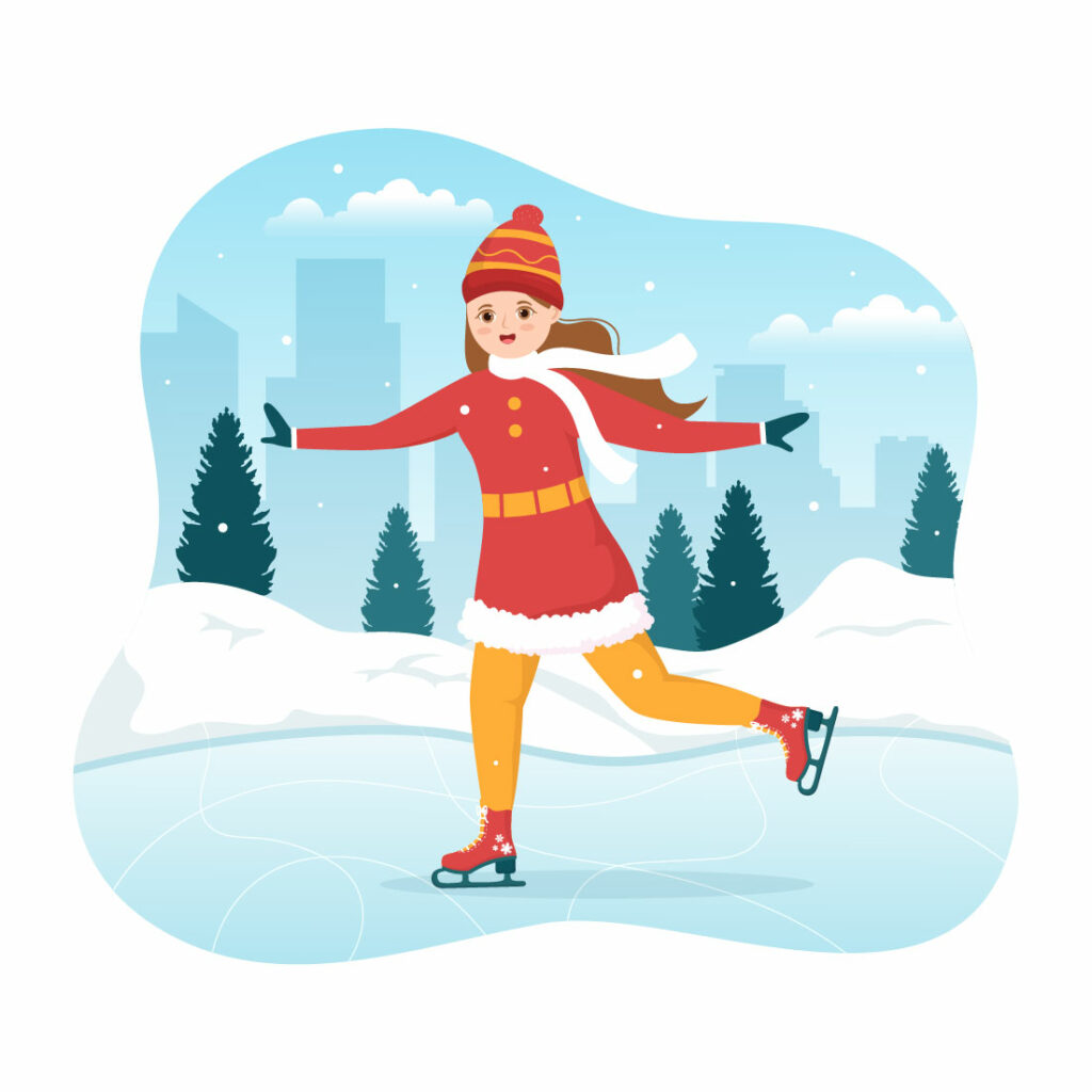 12 Skating on Ice Rink Illustration - MasterBundles