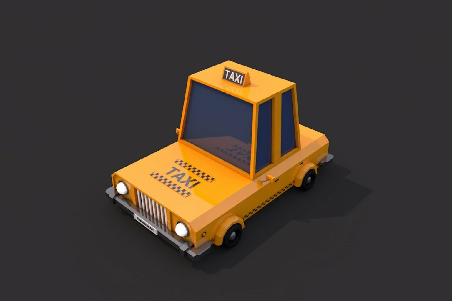 Low Poly Taxi Car – MasterBundles