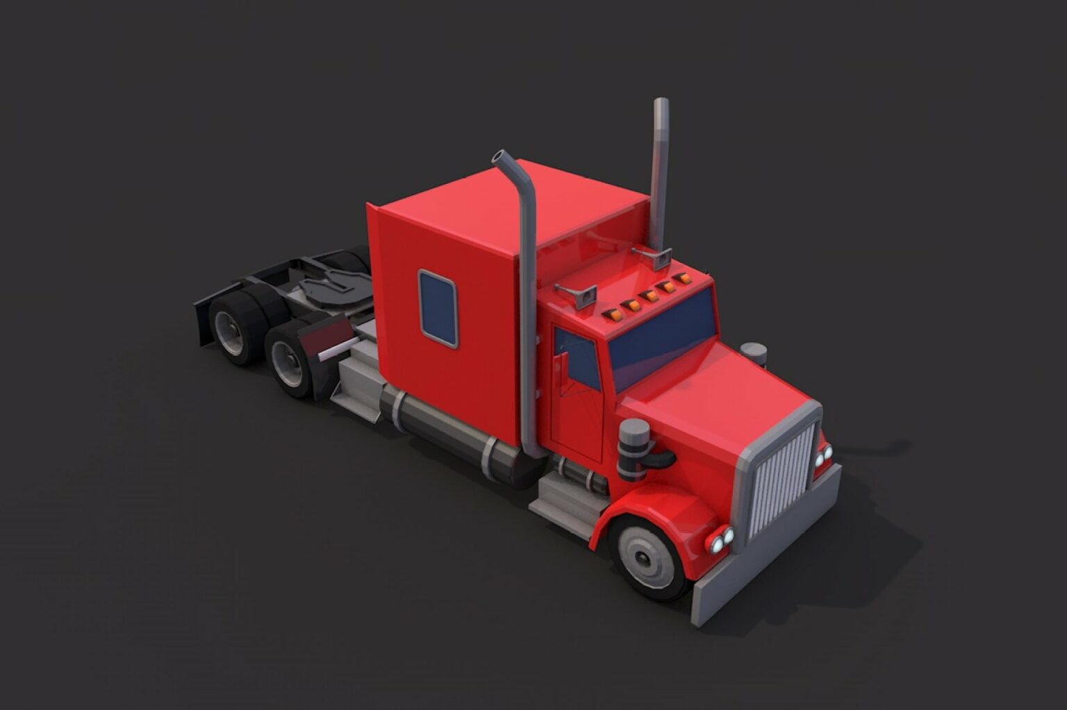 Low Poly American Heavy Truck – MasterBundles