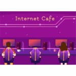 13 Internet Cafe Illustration - MasterBundles