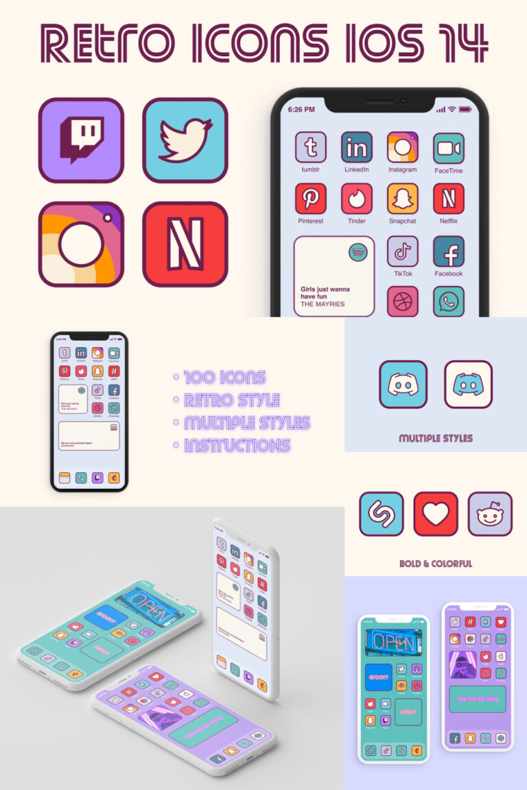 IOS 14 Retro Home Screen Icons – MasterBundles