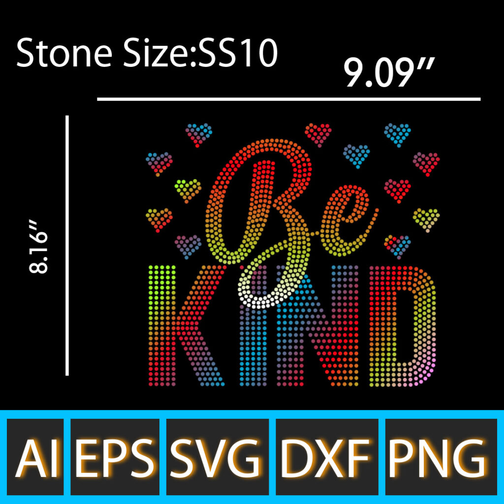 Be Kind Rhinestone Templates Design - MasterBundles