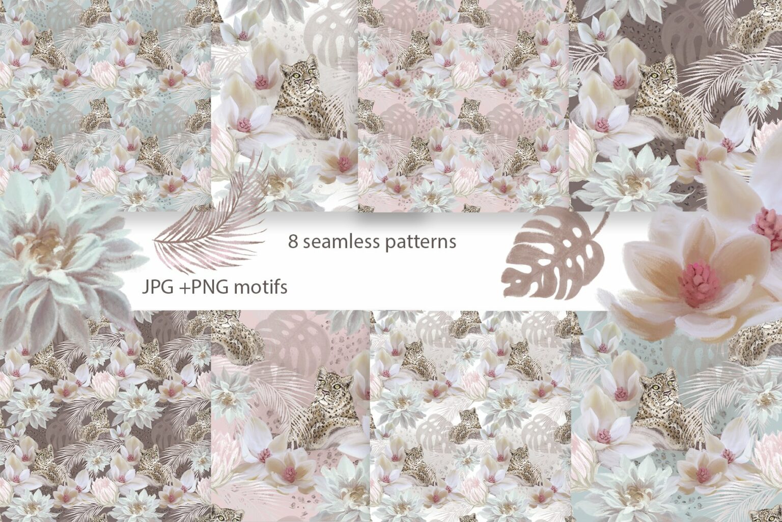 Leopard & Flowers Seamless Patterns – MasterBundles
