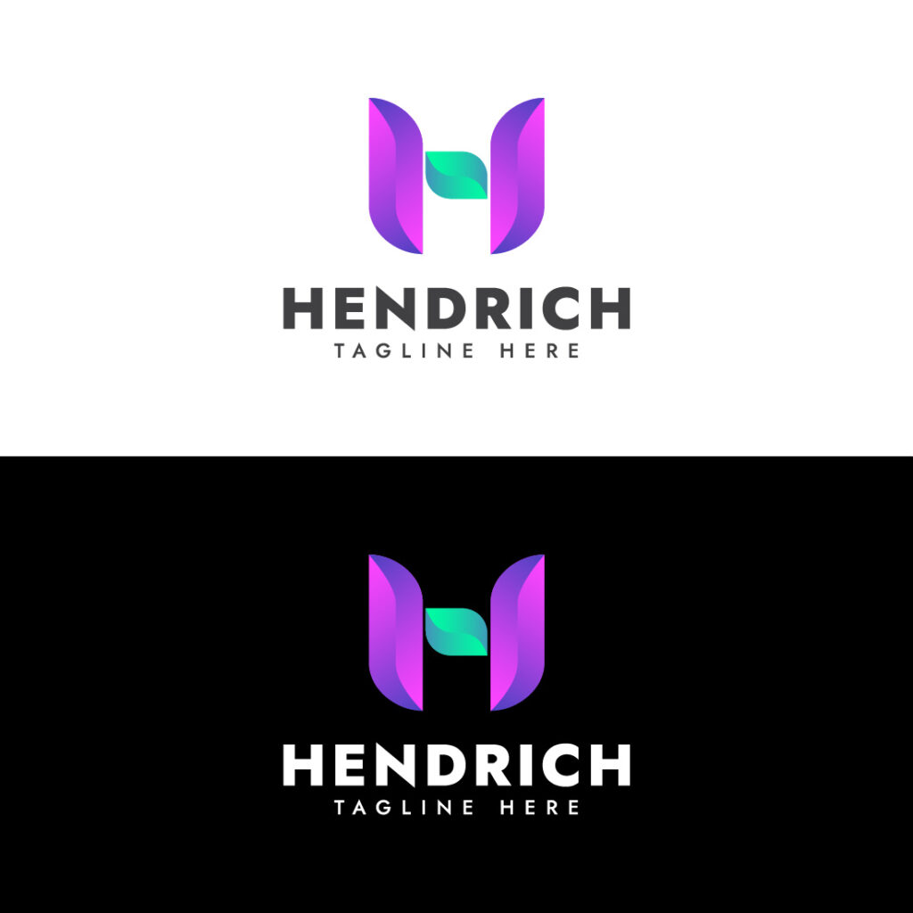 Letter H Colorful Monogram Logo Design Template - MasterBundles