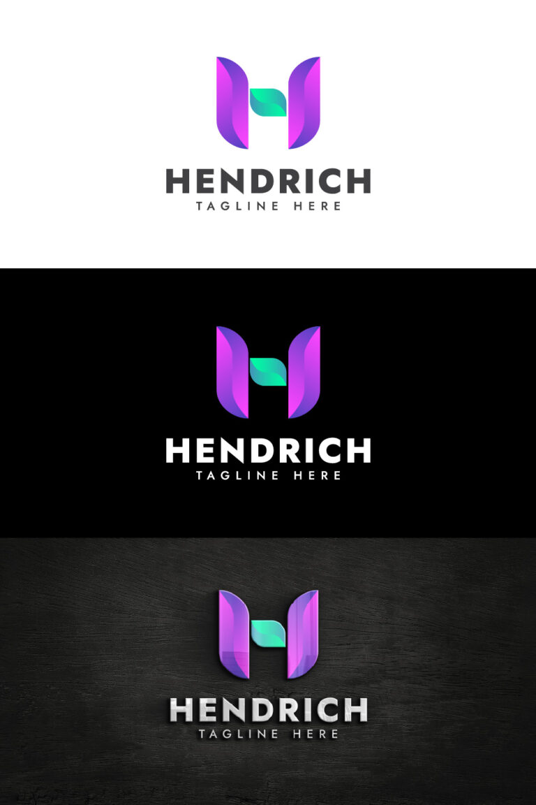 Letter H Colorful Monogram Logo Design Template - MasterBundles