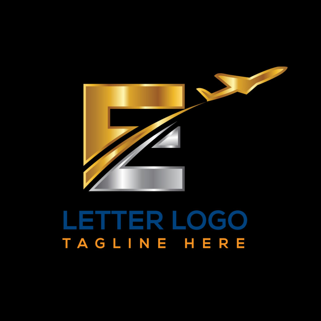 Letter E Airline Logo Design - MasterBundles
