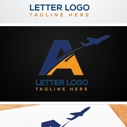 Initial letter A with airplane Logo Design. Airline, airplane, aviation ...