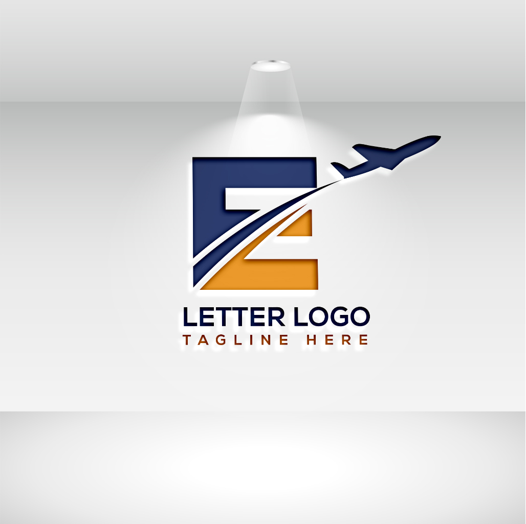 Letter E Airline Logo Design - MasterBundles