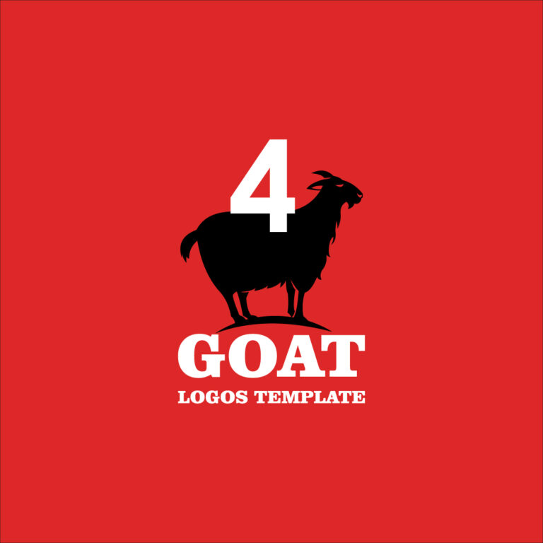 4 Logo Template with Goat Element for Dark Background - MasterBundles