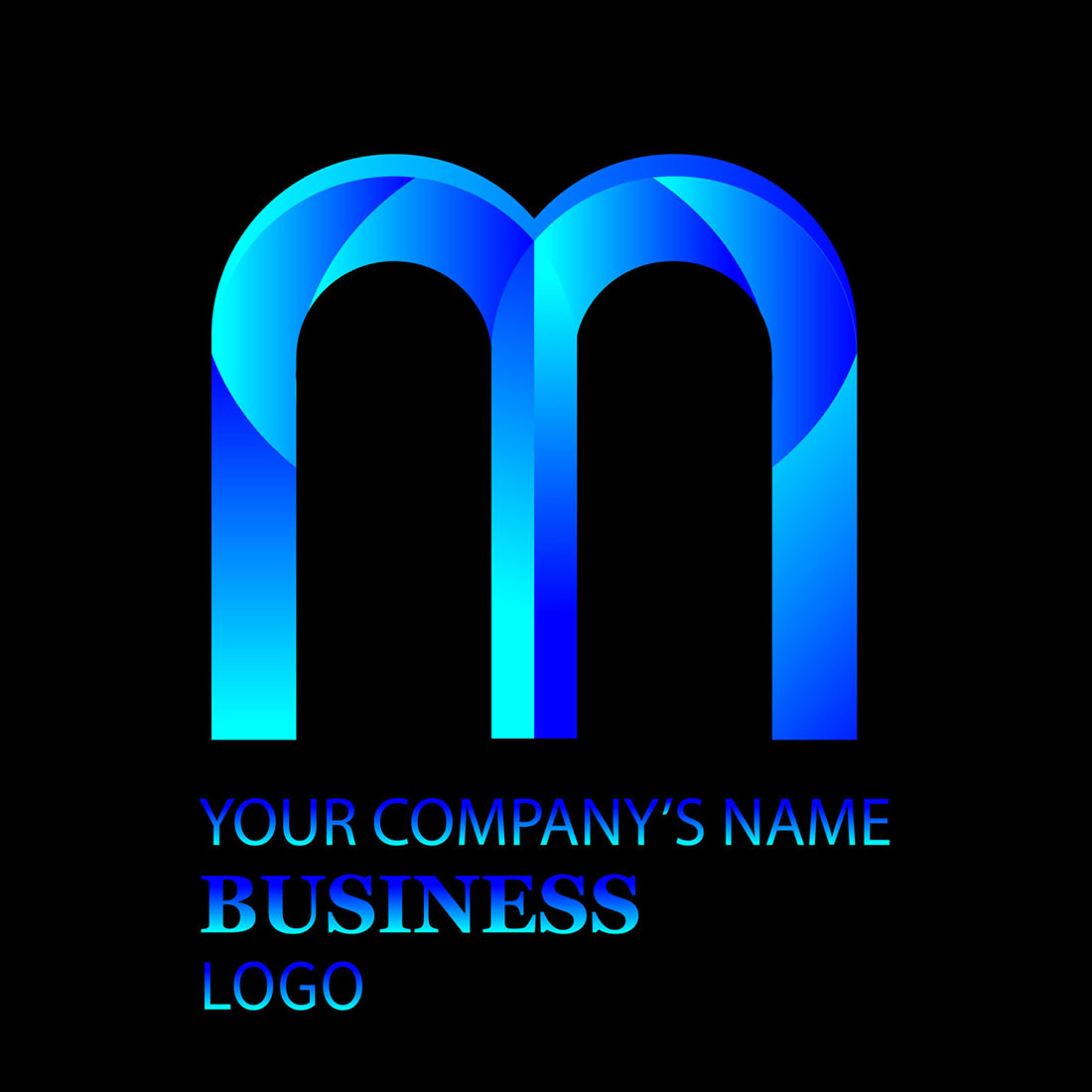 Modern Style Gradient Letter M Logo Blue Design - MasterBundles