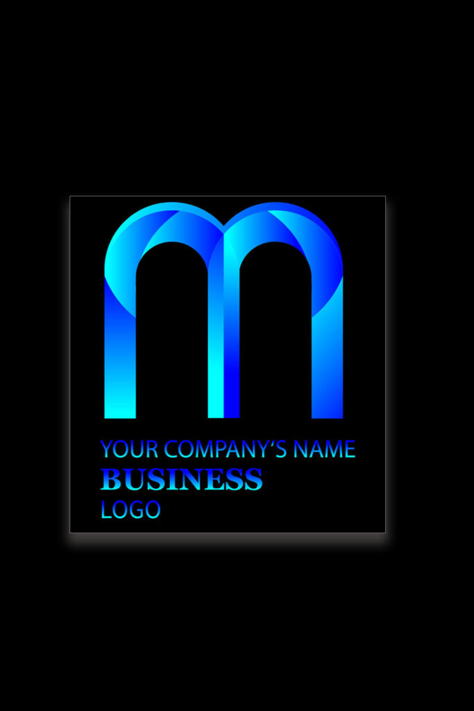 Modern Style Gradient Letter M Logo Blue Design - MasterBundles