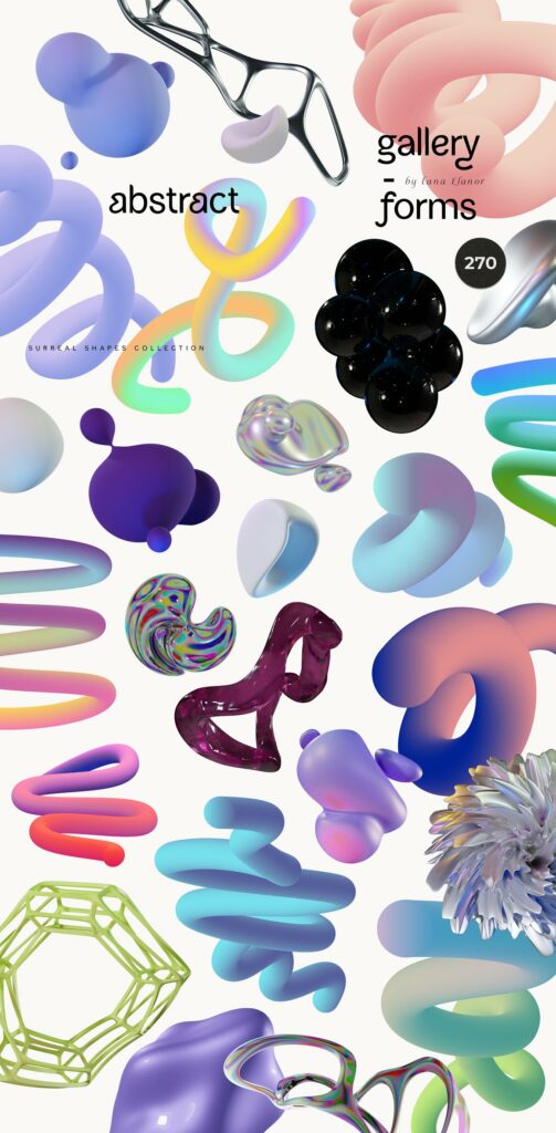 Abstract 3d Shapes Gradients Blend – MasterBundles