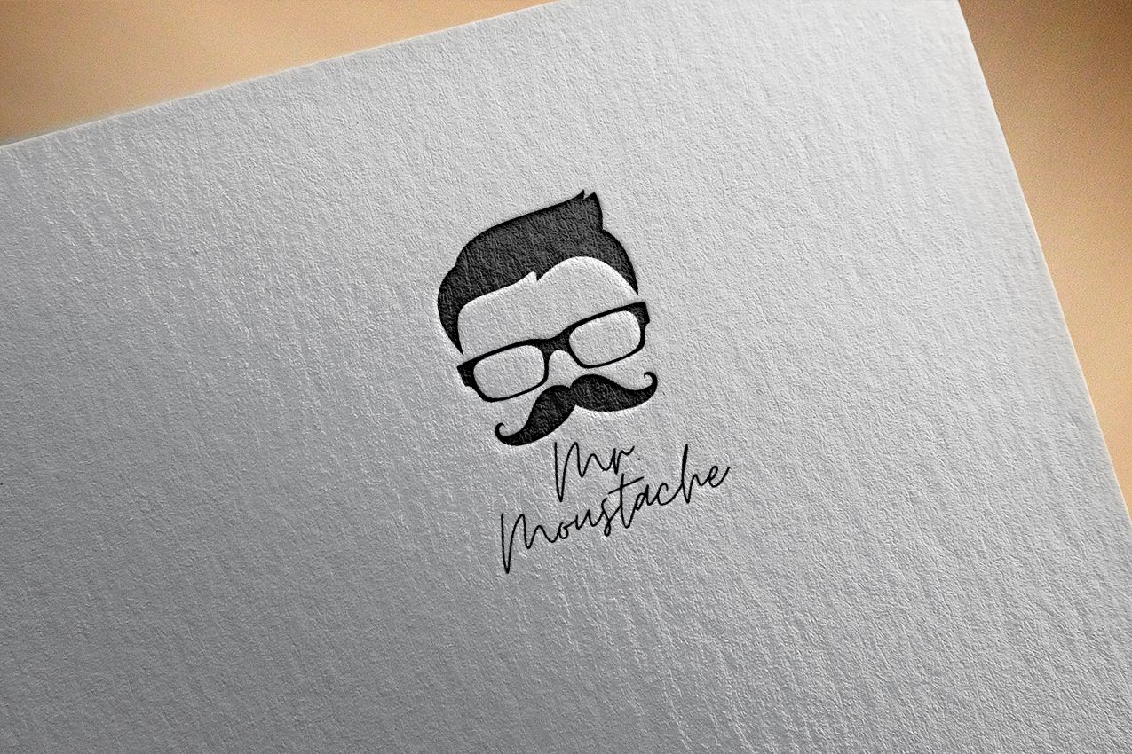 Mr Moustache Logo Design - MasterBundles