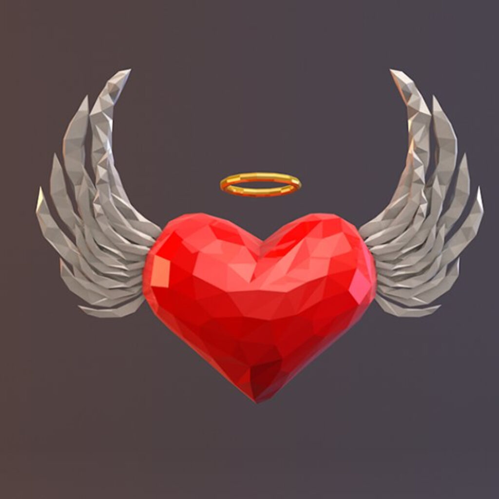 Low Poly Angel Heart – MasterBundles