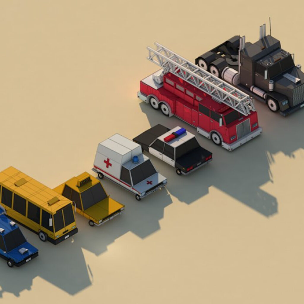 Low Poly Cars Asset Pack 1 – MasterBundles