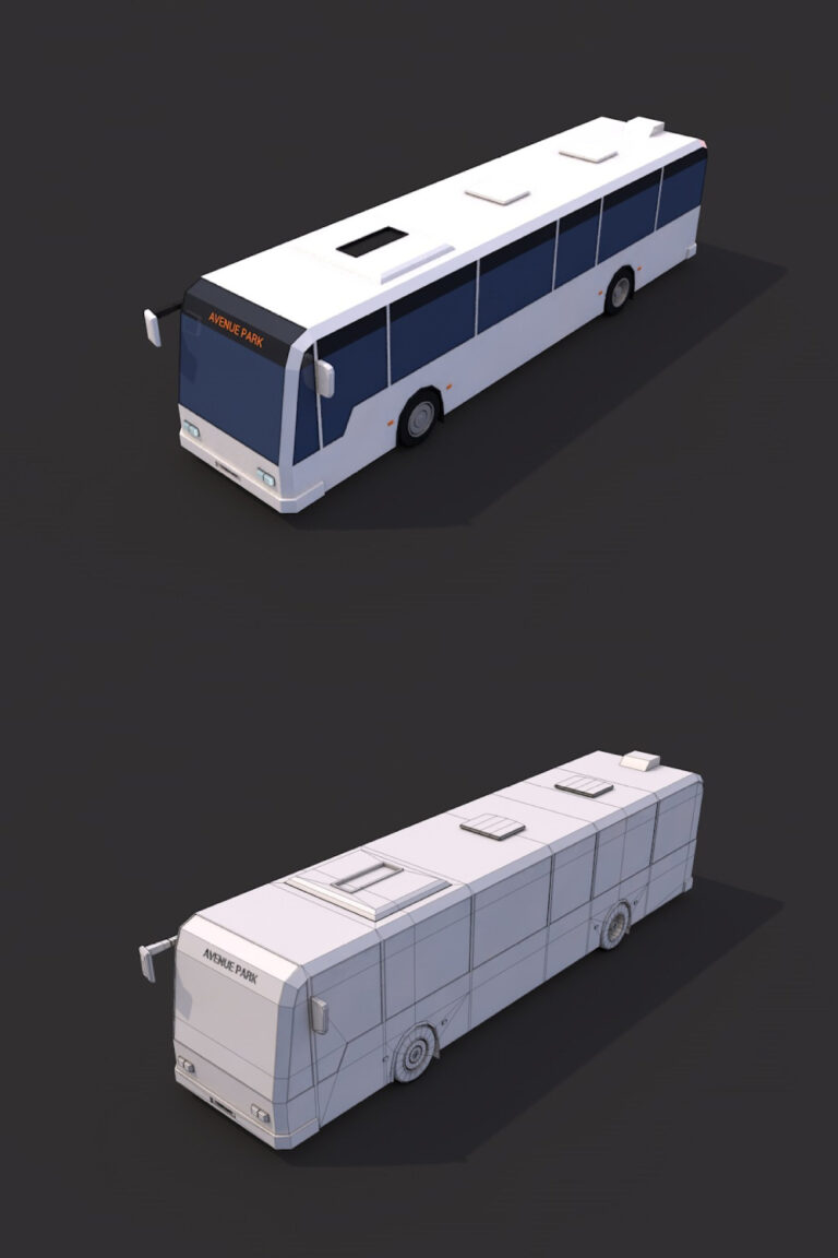 Low Poly City Bus – MasterBundles